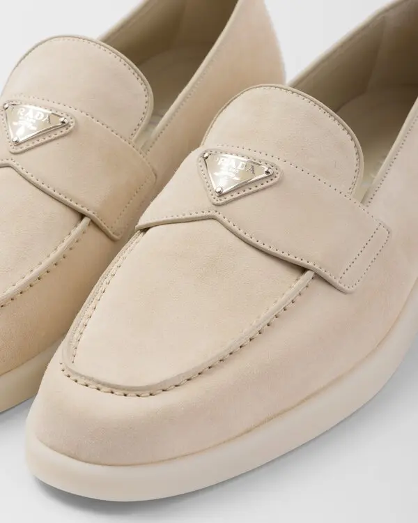 Prada Suede Loafers - Desert Beige | Editorialist